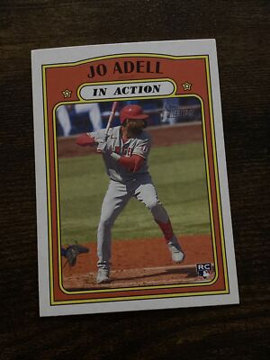 2021 Topps Heritage Jo Adell Rookie In Action Los Angeles Angels #188 ...
