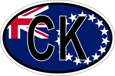 Oval Sticker Flag Country Code CK Cook Islands Island | eBay