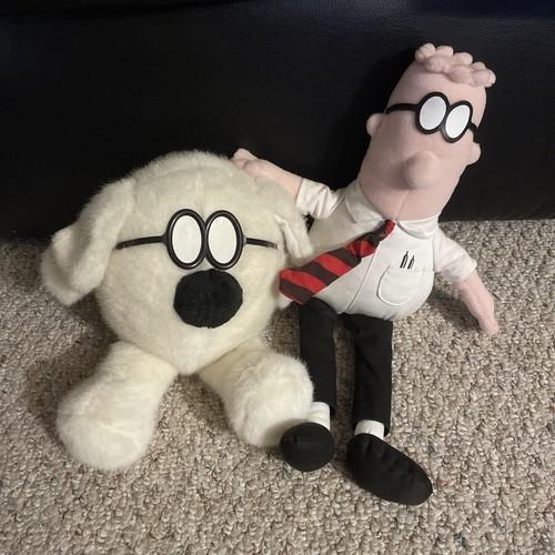 Dilbert and Dogbert Large Gift Set Stuffed Plush Dolls Collectible 17 ...