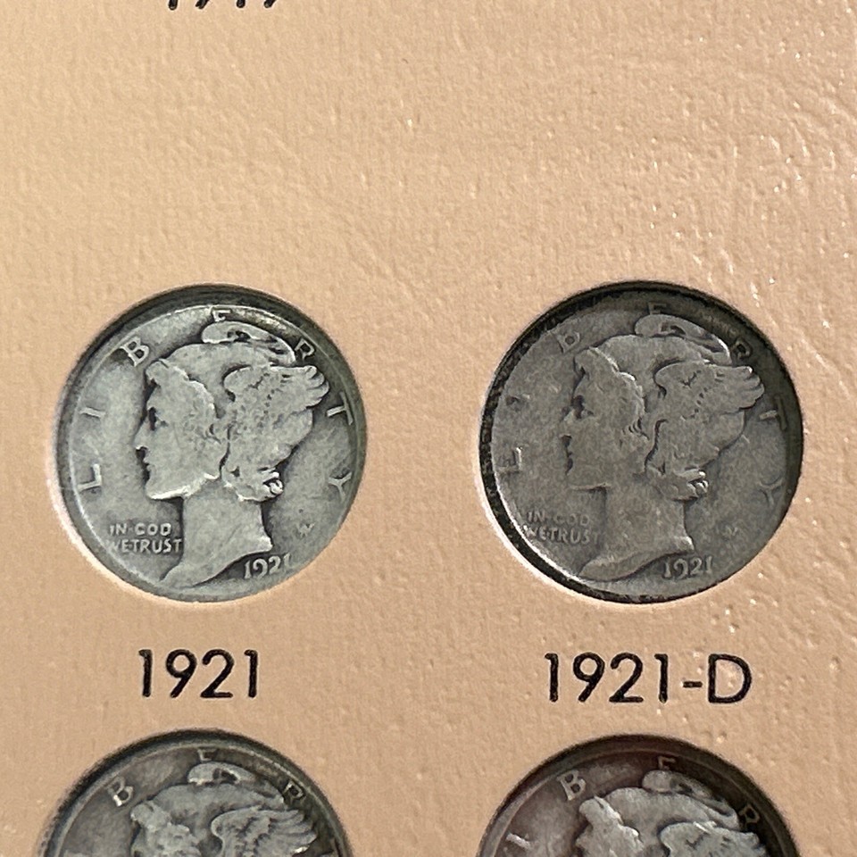 1916-1945 Mercury Dime Set 77 Silver Coins Incl. 1921 1921-D No 16-D ...