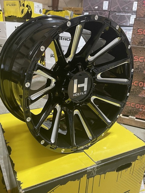 Hostile H123 Typhoon Wheels 20x10 (-19 8x165.1 125.2) Black Rims Set of ...