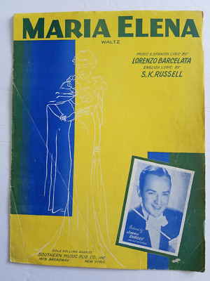 Maria Elena, Waltz; - 1941 Sheet Music - Lyrics in English & Spanish | eBay