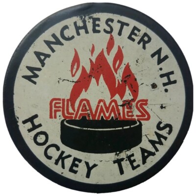 MANCHESTER FLAMES N.H. HOCKEY TEAMS VINTAGE VICEROY OFFICIAL HOCKEY ...