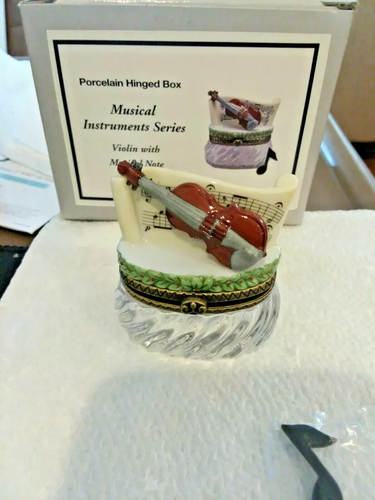 PHB Collection Porcelain Hinged Box Musical Instruments Series Violin ...