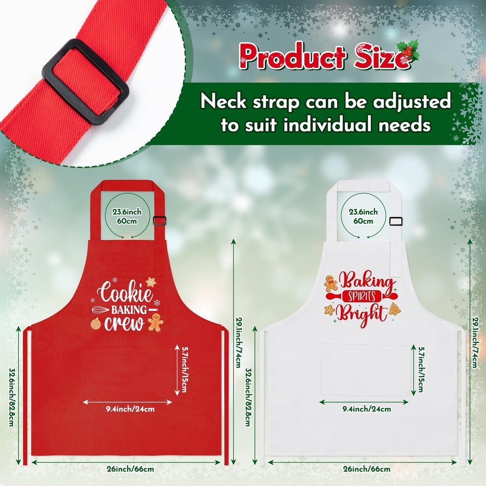 Christmas Matching Aprons for Couples, 2Pcs Standard, Red White | eBay UK