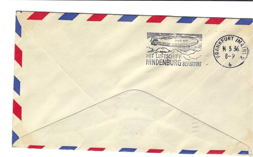 U.S. HINDENBURG FIRST FLIGHT COVER 1936 | eBay
