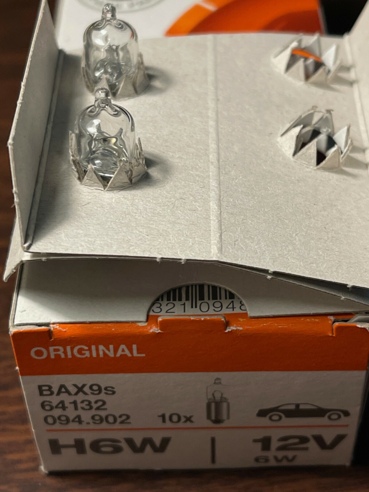 2x H6W OSRAM 6W 12V BAX9s 64132 Parking light Headlight pilot lamp ...