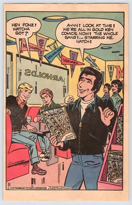 1979 FONZIE FONZ HAPPY DAYS COMIC BOOK PROMO AD 6.5"X10" Magazine Ad ...