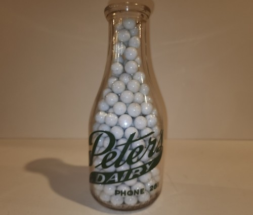 Vintage Milk Glass Bottle Peters Dairy Phone 281 One Quart | eBay