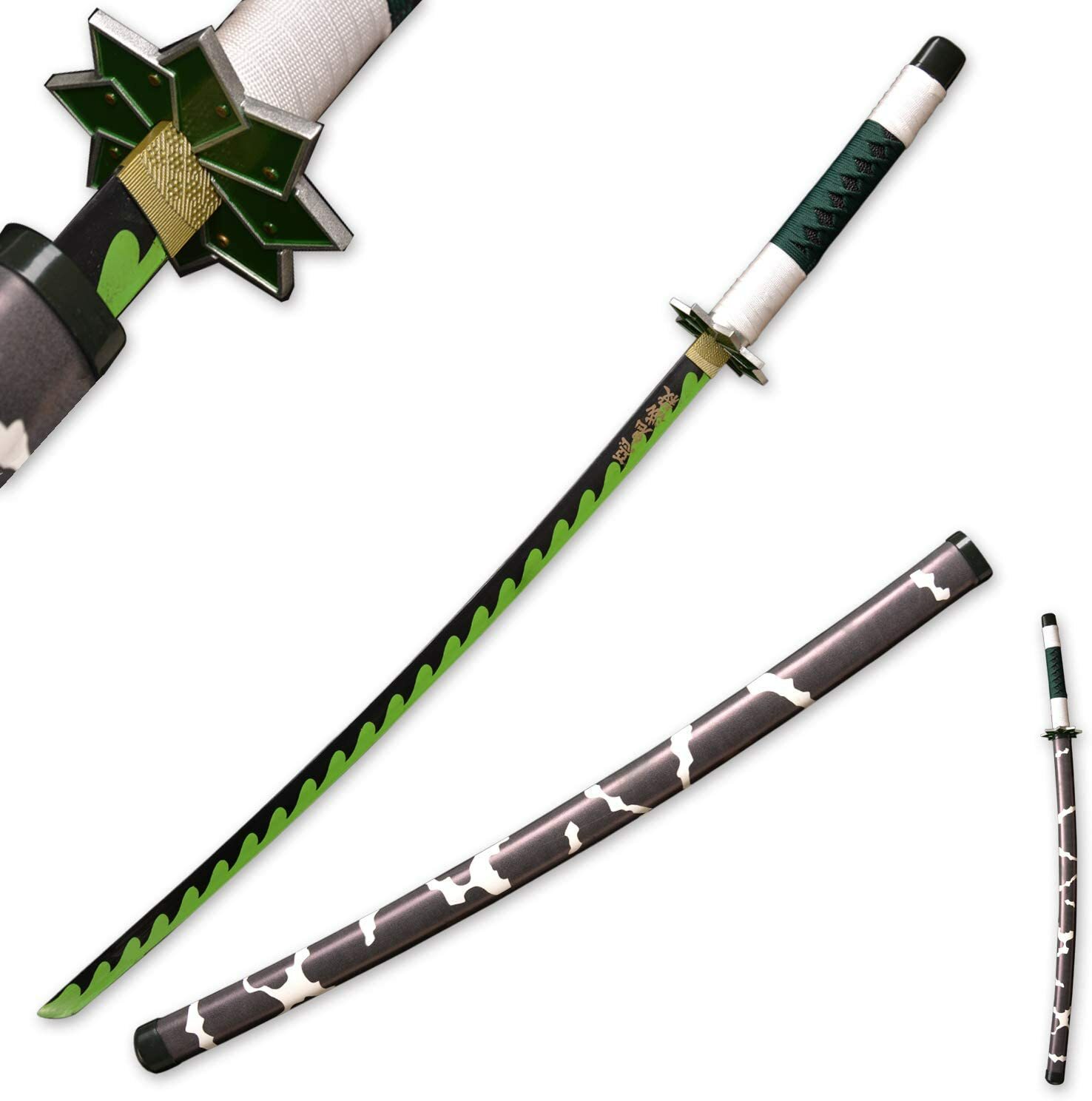 41" Metal Demon Slayer Sanemi Shinazugawa Samurai Sword Katana Cosplay ...