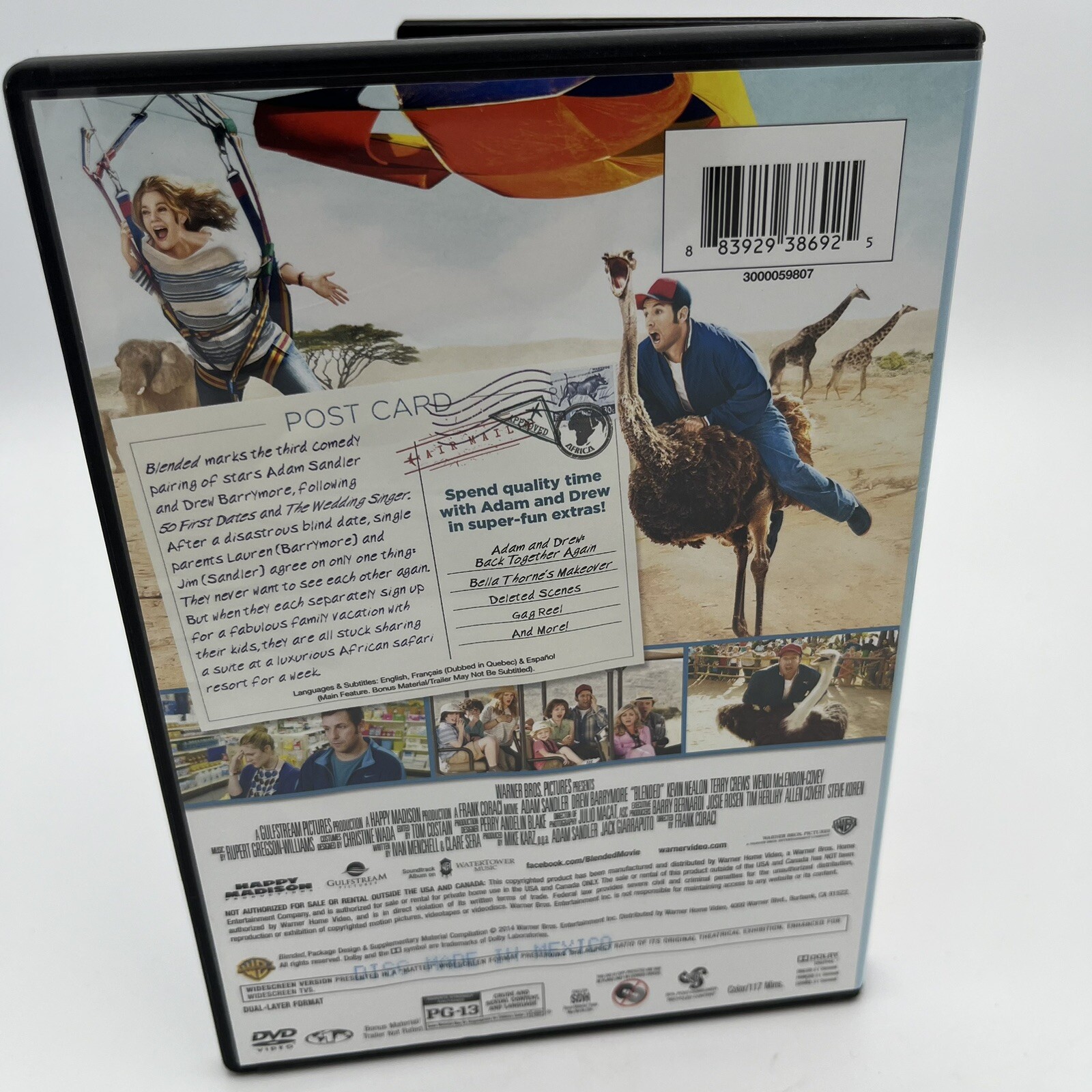 Blended DVD Movie 2014 Adam Sandler Drew Barrymore Romantic Comedy LN ...