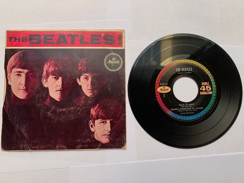 THE BEATLES RARE "ELLA TE AMA" PINK EX 45513 RARE MUSART EP MEXICO 7 45 ...