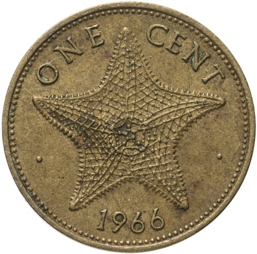 Bahamas 1 Cent Coin | Queen Elizabeth II | Starfish | 1966 - 1969 | eBay