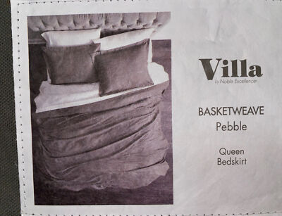 VILLA Basketweave by Noble Excellence PEBBLE Queen Bedskirt NWT Pebble ...