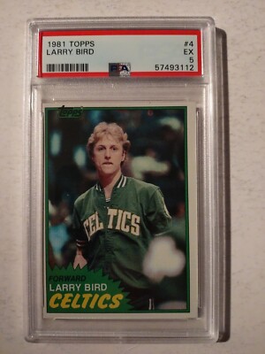 1981 TOPPS #4 LARRY BIRD BOSTON CELTICS HOFer PSA 5 **FREE SHIPPING** 🏀 ...