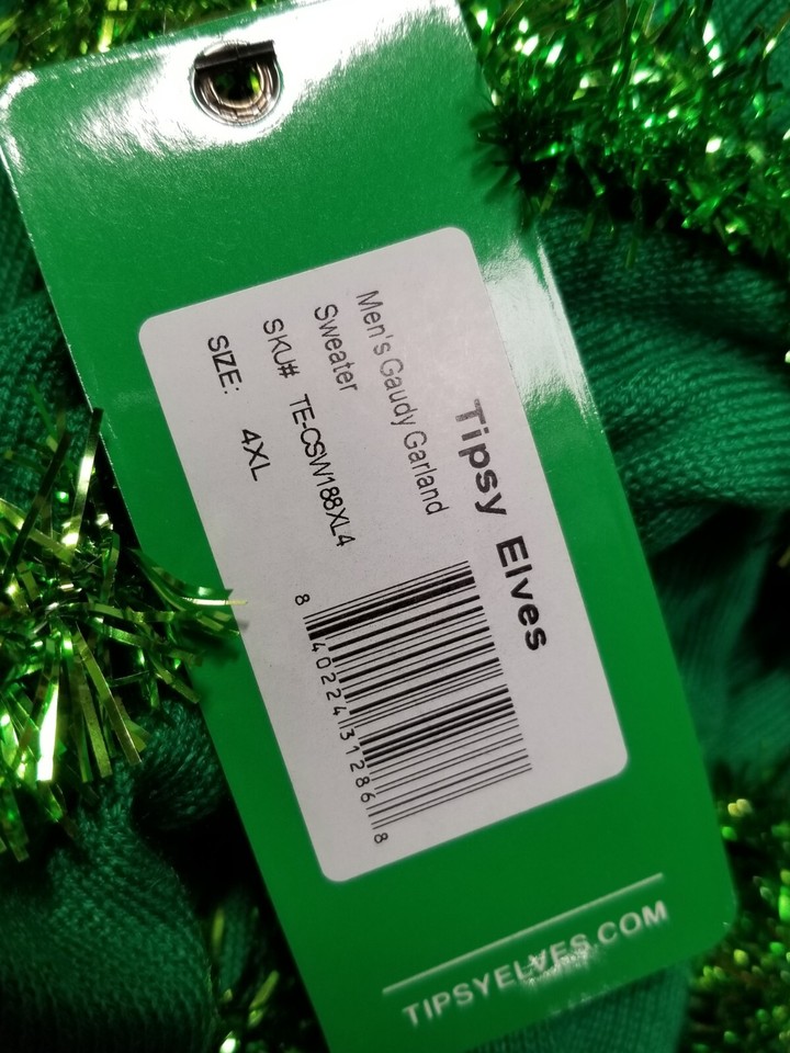 Tipsy Elves Men's Gaudy Garland Sweater Sz 4XL | eBay