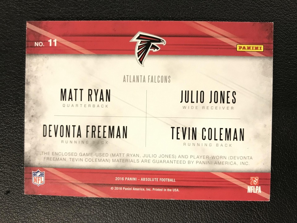 2016 Panini Absolute #11 Matt Ryan Julio Jones Coleman Freeman Team ...