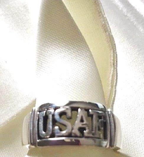 STERLING SILVER USAF AIR FORCE MILITARY US RING BAND SIZE 11 NEW MEN'S ...