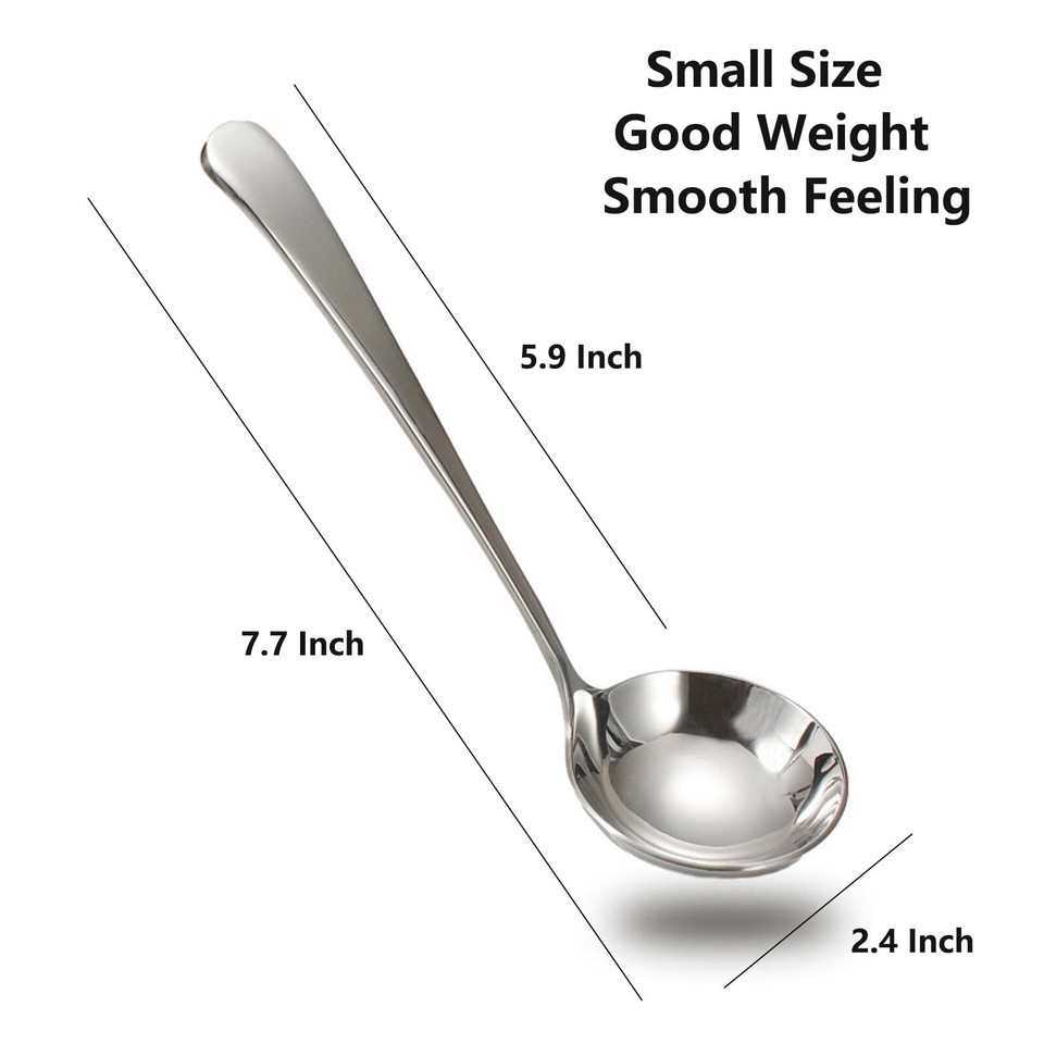 2 PCS Small Soup Ladle 7.7" Stainless Steel Gravy & Sauce Ladles for ...