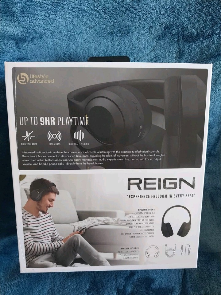 Lifestyle Advanced REIGN Wireless High Definition Headphones (Black) | eBay