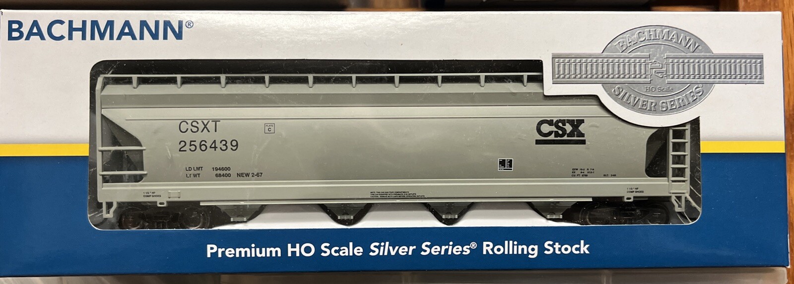 Bachmann 17501 HO-Scale 56' ACF Center Flow Hopper Car CSX Silver ...