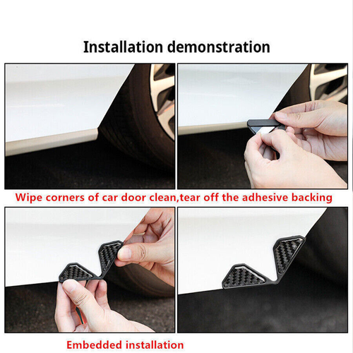 2x Black Anti-Scratch Car Door Corner Guard Cover Sticker Protector ...