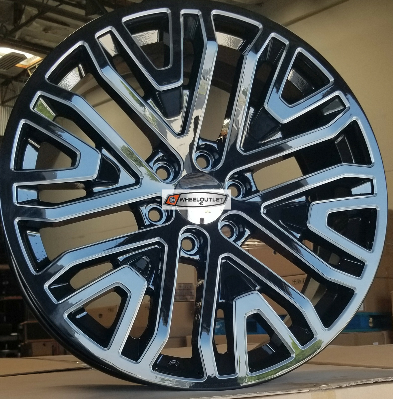 22 GMC Replica Wheels Black Mill Rims 2021 Yukon Sierra Tahoe LTZ ...