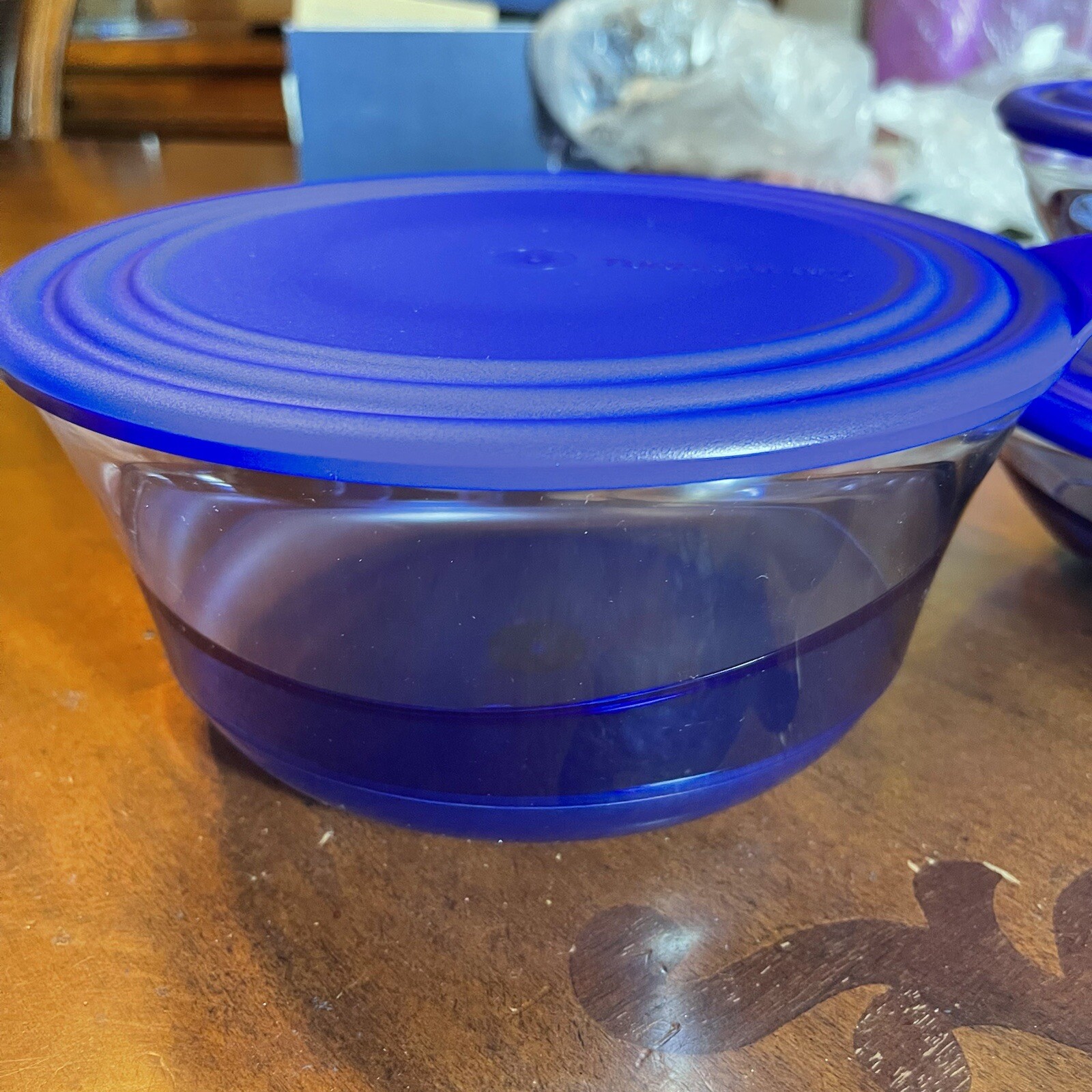 Tupperware Sheerly Elegant Bowl Set Clear Blue Kitchen Food Storage ...
