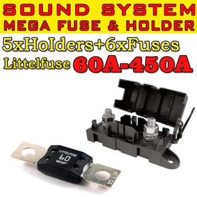 6 MEGA Little Fuses 5 HolderS for Dual Battery Solar INVERTORS SOUND ...