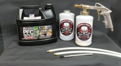 Gallon PFC BLACK Rust Protection Pro Undercoating Spray Gun Kit 2 Wands ...