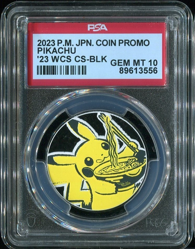 Ramen Pikachu PSA 10 Metal Pokemon Coin 2023 Yokohama Worlds Promo WCS ...