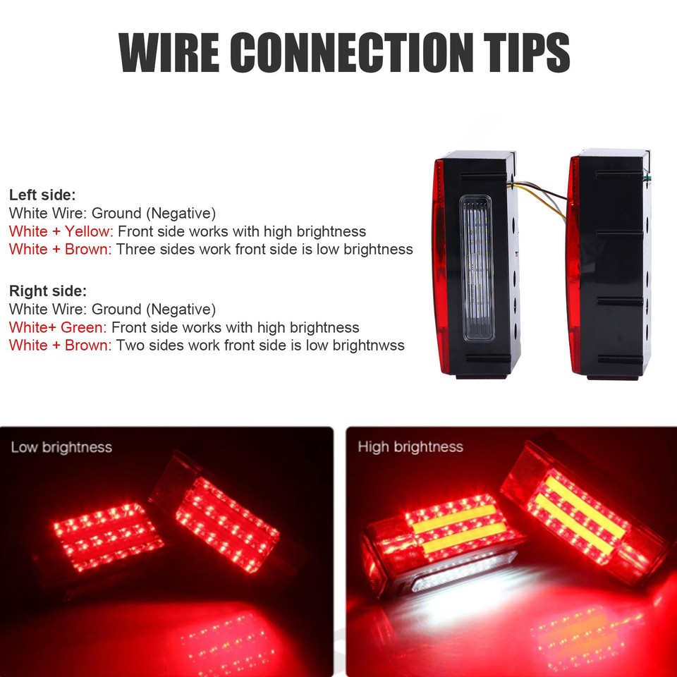 Rear Led Submersible Trailer Tail Lights Kit Boat Marker Truck ...