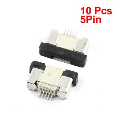 10Pcs Bottom Port 5Pin 0.5mm Pitch FFC FPC Ribbon Sockets Connector | eBay