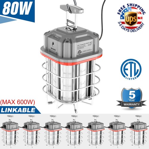 LED Temporary Work Lights 80W Linkable Construction Jobsite Work Light ...