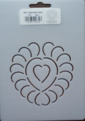 Stencil Quilting Feathered Heart 3 1/2" 9cm 632 crafts embroidery QC template | eBay