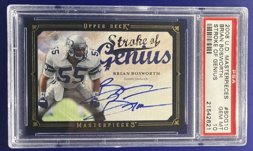 Brian Bosworth 2008 Upper Deck Masterpieces Stroke of Genius PSA 10 Auto POP 1 | eBay
