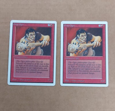 X2 MTG UNLIMITED Gray Ogre Red Magic The Gathering Card EDH CUBE ...