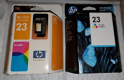 Lot of 2 HP 23 OEM C1823D Tri-Color High Yield Ink Cartridges Sealed ...