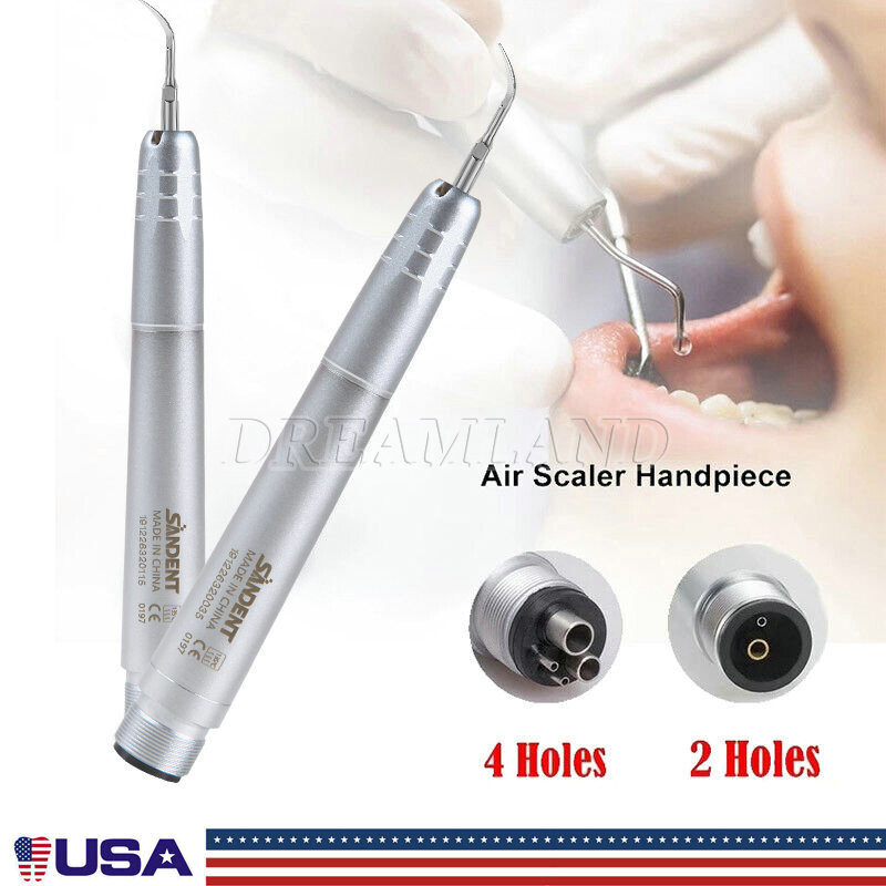 Dental Piezo Ultrasonic Air Scaler Handpiece Hygienist 2/4 Holes With 3 ...