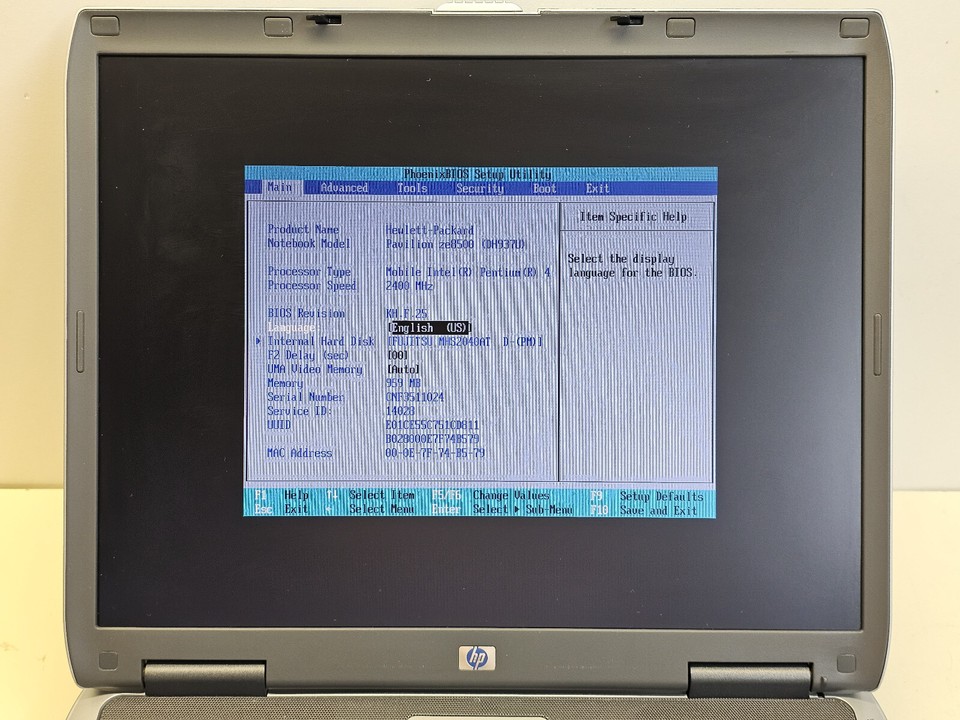 HP/Compaq NX9010 14.1" Pentium 4-M 2400 + 1GB + 40GB Windows XP Pro ...