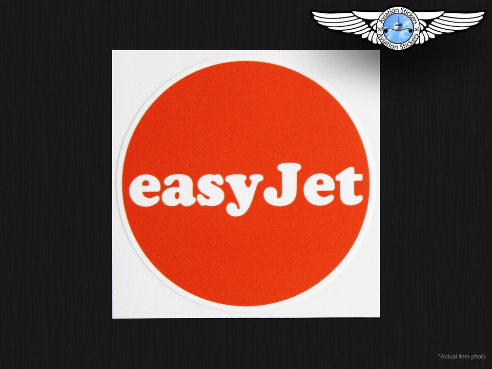 EASYJET EASY JET ROUND LOGO STICKER / DECAL | eBay