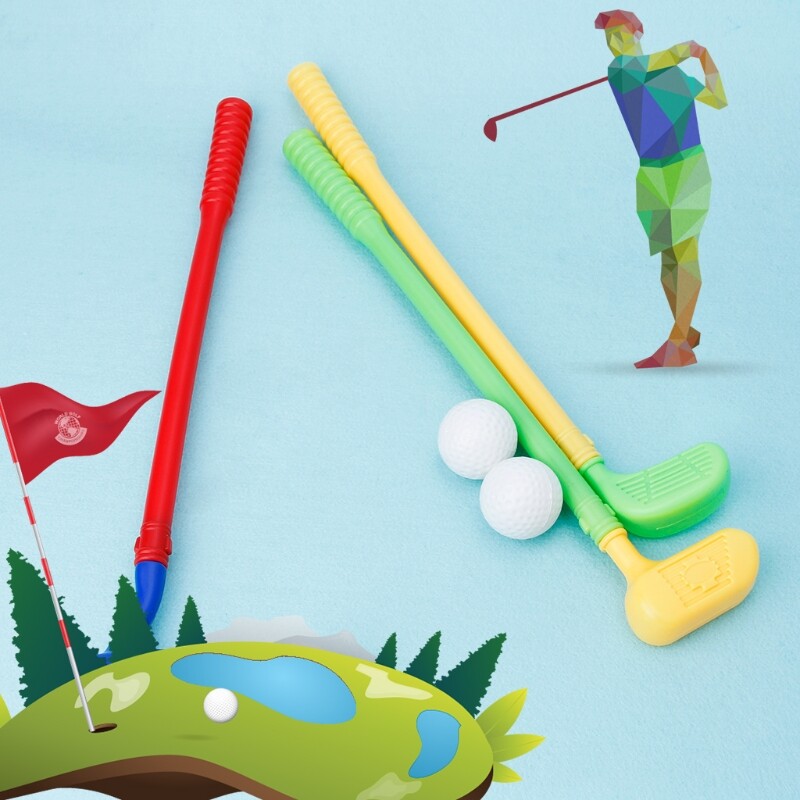 Mini Golf Game Set Toy Realistic Golf Stick Sport Interactive Family ...