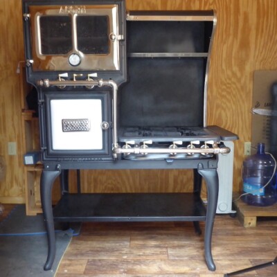 Antique Rathbone Sard gas stove, black w/nickel trim, 45X23X60 ...