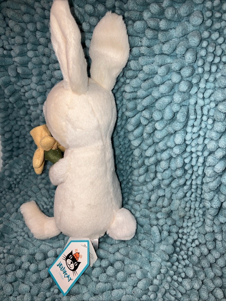 Jellycat Bobbi Cream Bunny Rabbit W/Yellow Daffodil Flower Plush NWT | eBay
