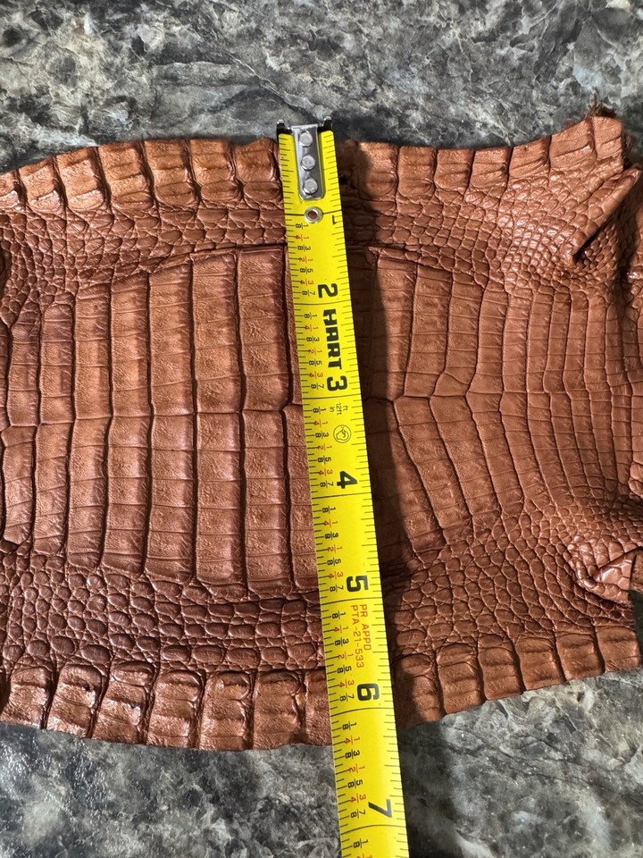 Brown Genuine Caiman Crocodile Hide Leather Skin real alligator Croc ...