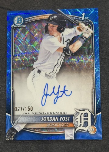 Jordan Yost 2025 Bowman Draft Chrome 1st Auto Blue Wave Refractor CPA ...