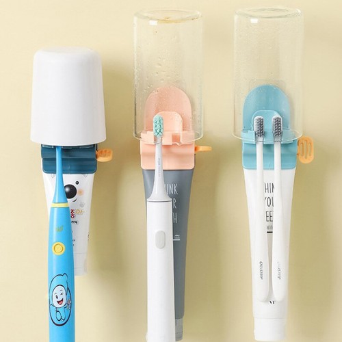 Toothbrush Holder Wall-mounted Double Card Rack With Toothpaste ...