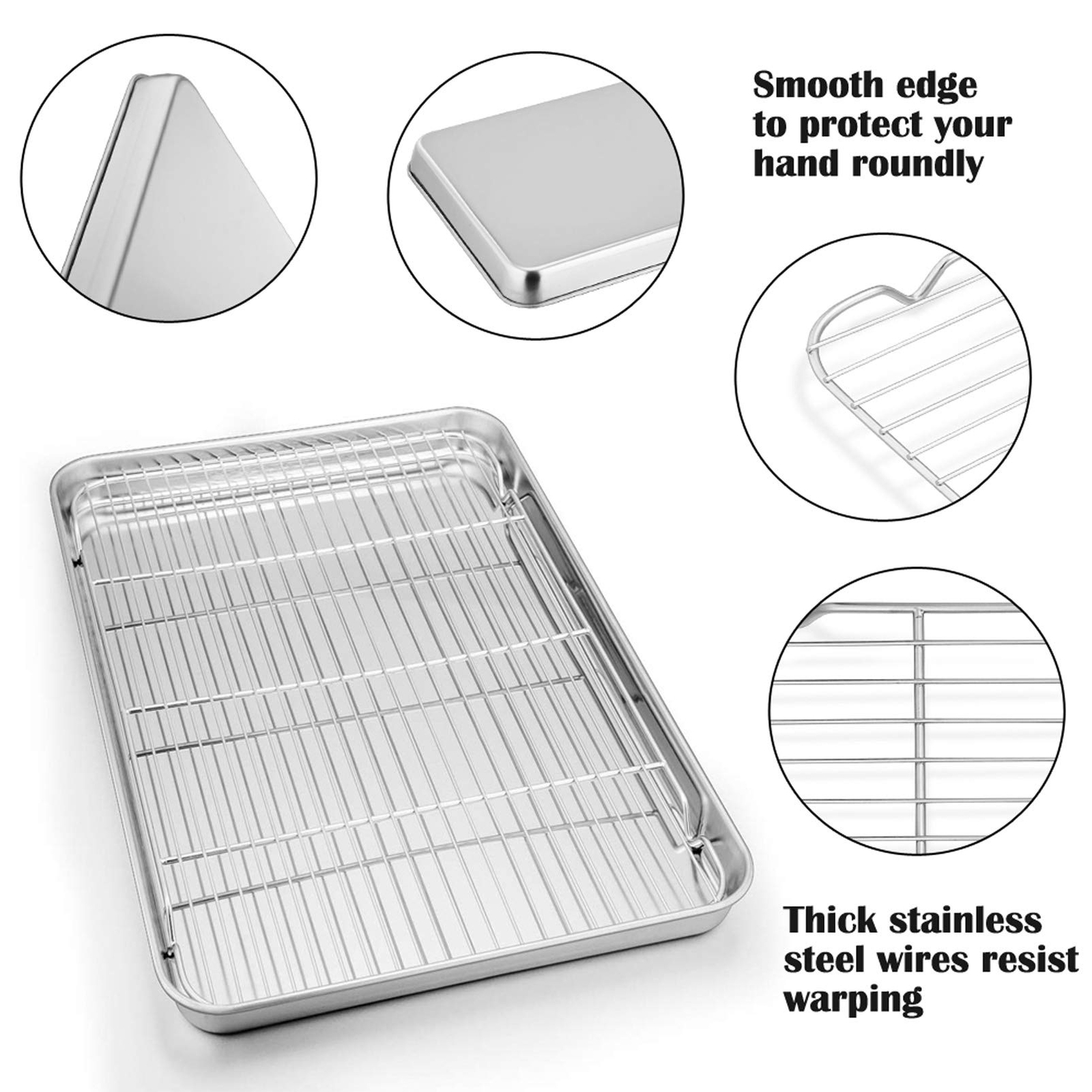 Extra Large Baking Sheet And Rack Set Stainless Steel Cookie Sheet ...