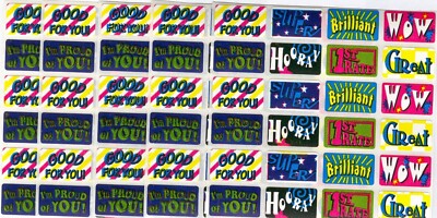 Teacher praise stickers. Five sheets of 24 stickers. 120 stickers total ...