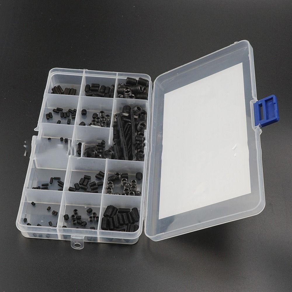 306pcs Carbon Steel Internal Hex Grub Screw Flat End Machine Screw ...